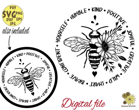 Bee Something Svg Bee Kind Positive Joyful Creative Wild - Etsy