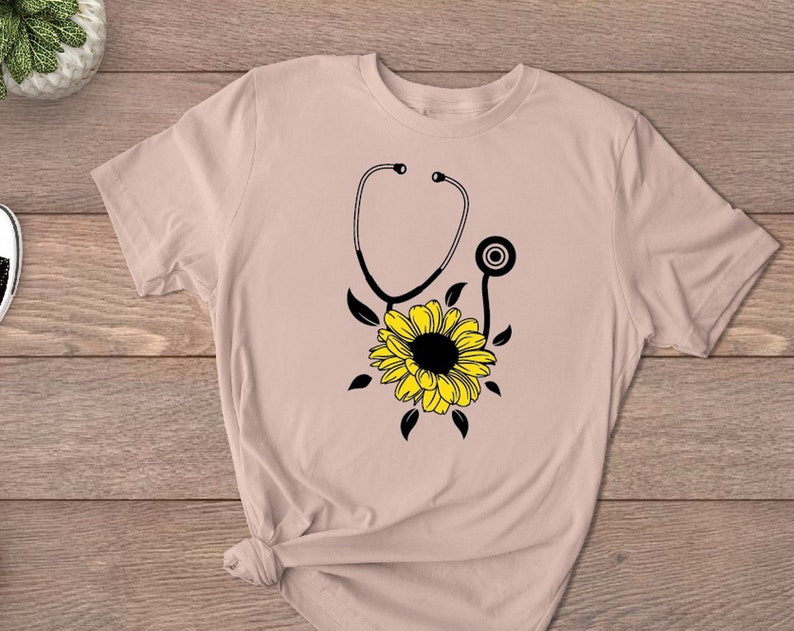 Stethoscope with Sunflower and Nurse Word Bundle Svg file | Etsy