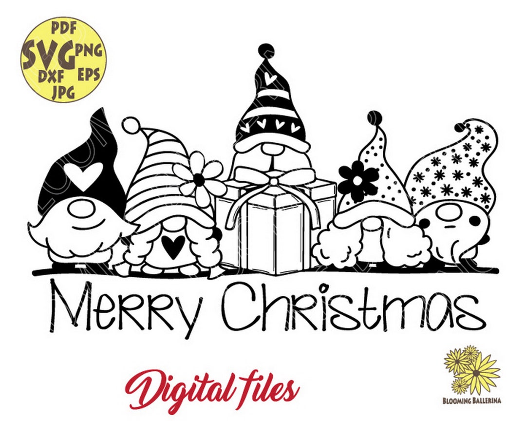 Christmas Gnomes Svg File, Gnomes Present Svg, Christmas Gnome Svg ...
