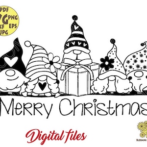 Christmas Gnomes Svg File, Gnomes Present Svg, Christmas Gnome Svg ...