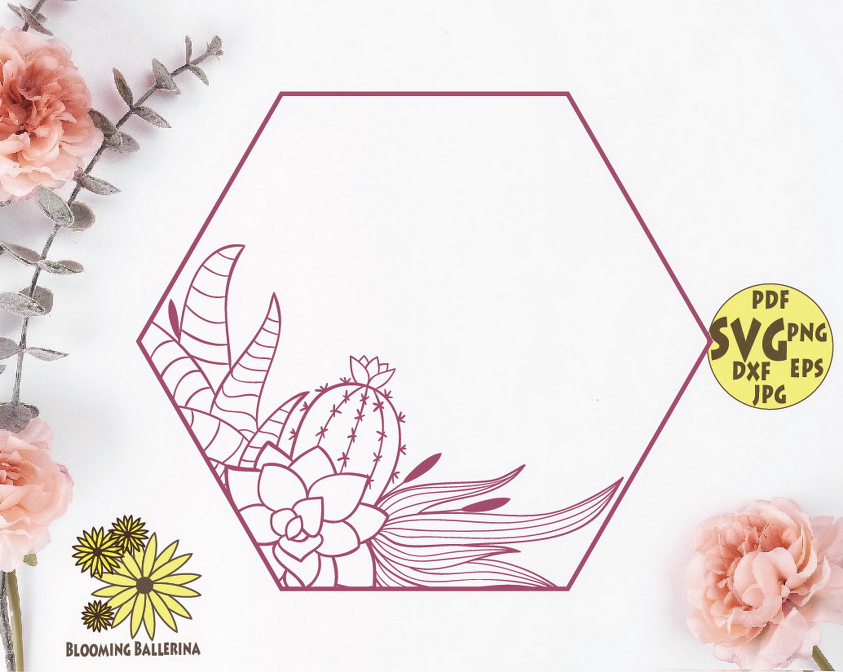 Cactus Frames Svg Bundle Cactus Svg Suculent Frame Svg | Etsy