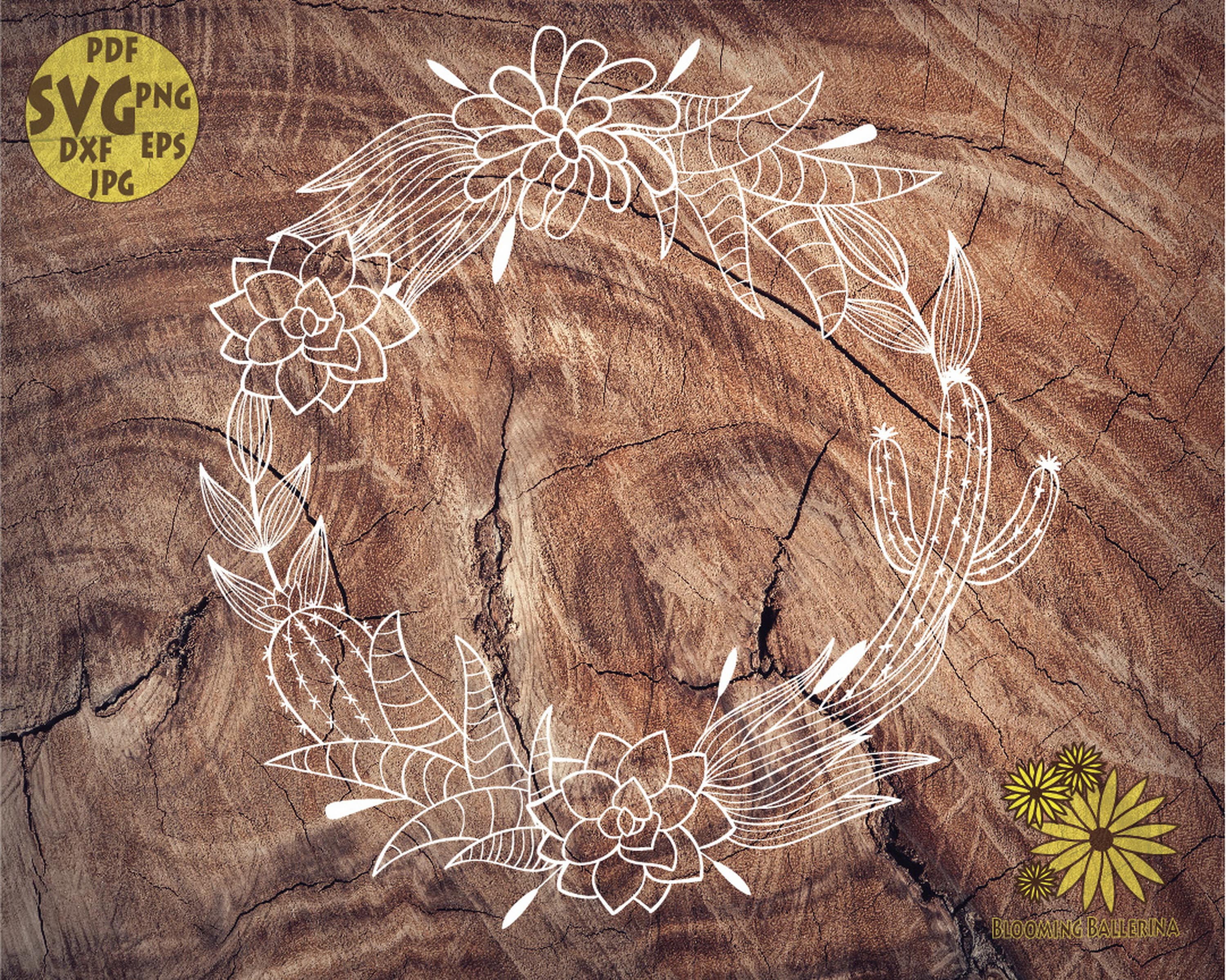 Cactus Frames Svg Suculent Frame Svg Round Frame Svg - Etsy