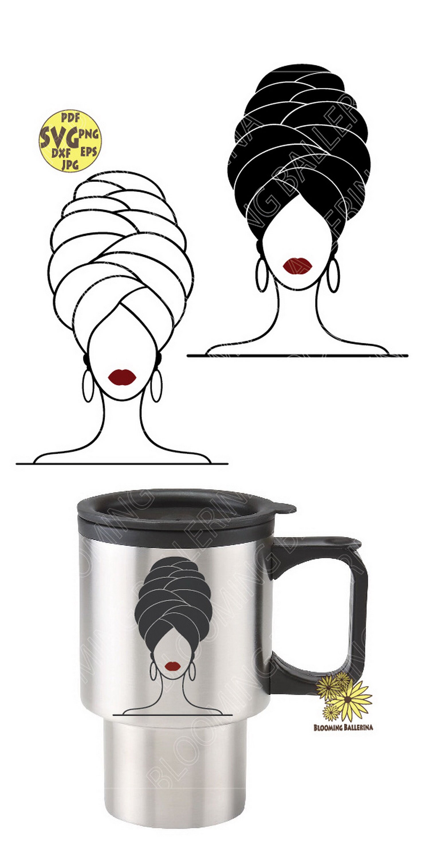 Black Woman Head Wrap Svg File African American Svg Black | Etsy