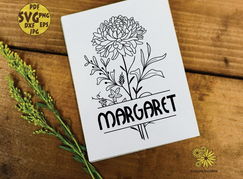 Monogram Birth Month Flowers Svg Birth Month Flower Birth - Etsy