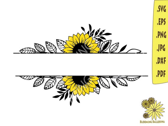 Sunflower Svg Dividers Svg Flower Monogram Frame Floral - Etsy Finland