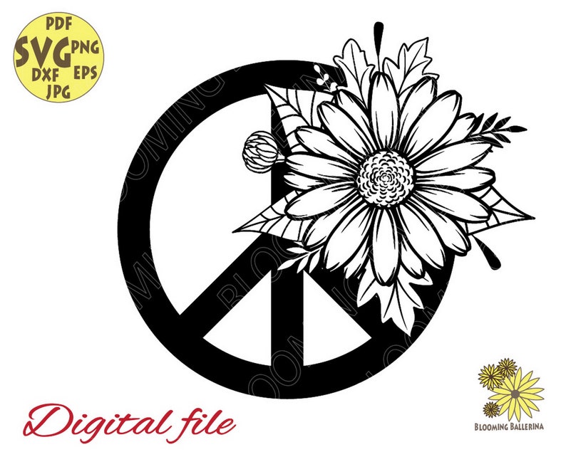 Peace Svg, Hippie Svg, Peace Sign Svg, Floral Svg, Peace Svg File ...