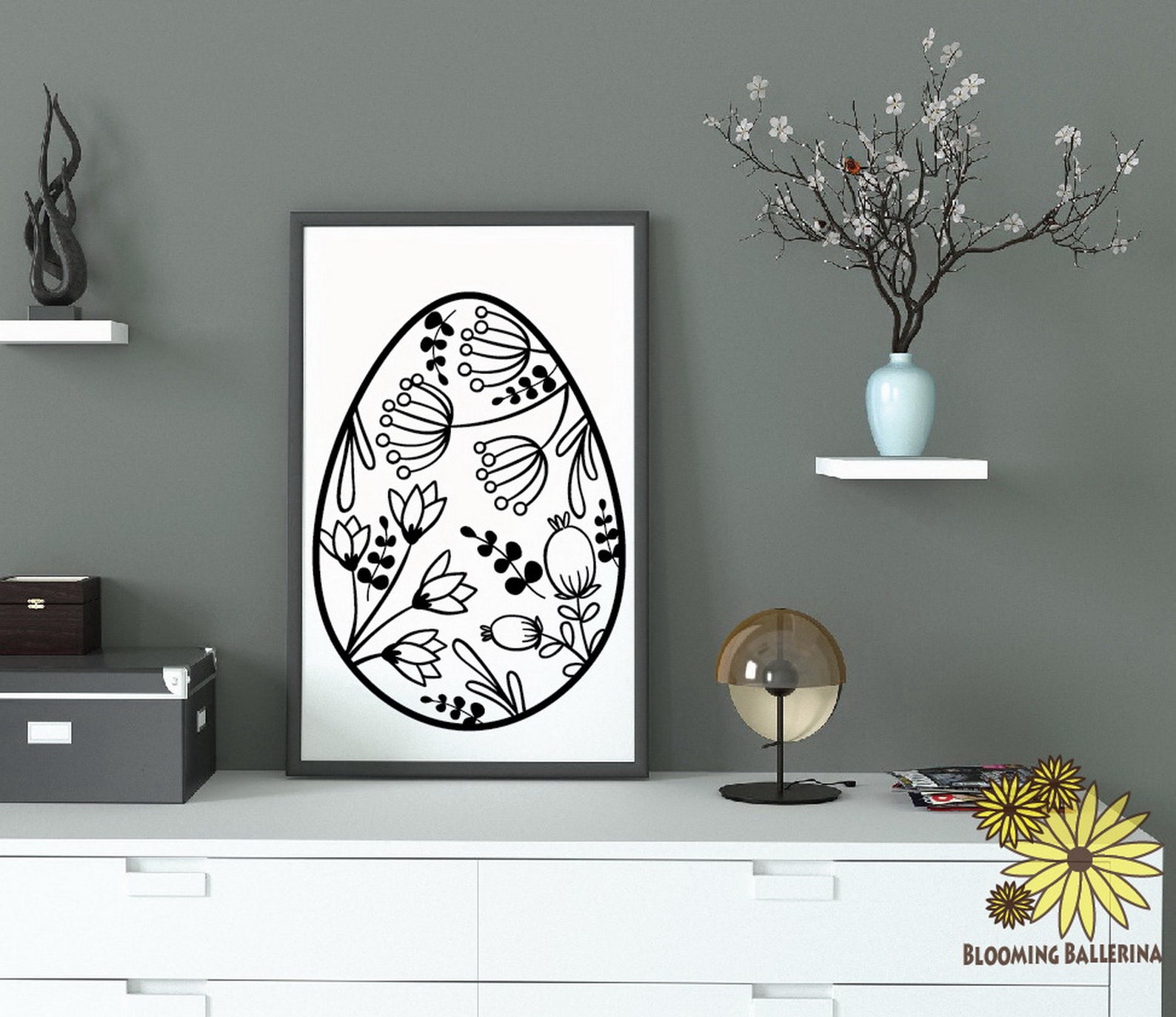 Easter Decor, Bundle Easter Eggs, Easter Svg, Flower Easter Egg Svg ...