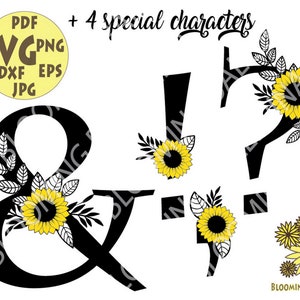 30 Sunflower Monogram Letters SVG, Floral Alphabet Svg, Flower Alphabet ...