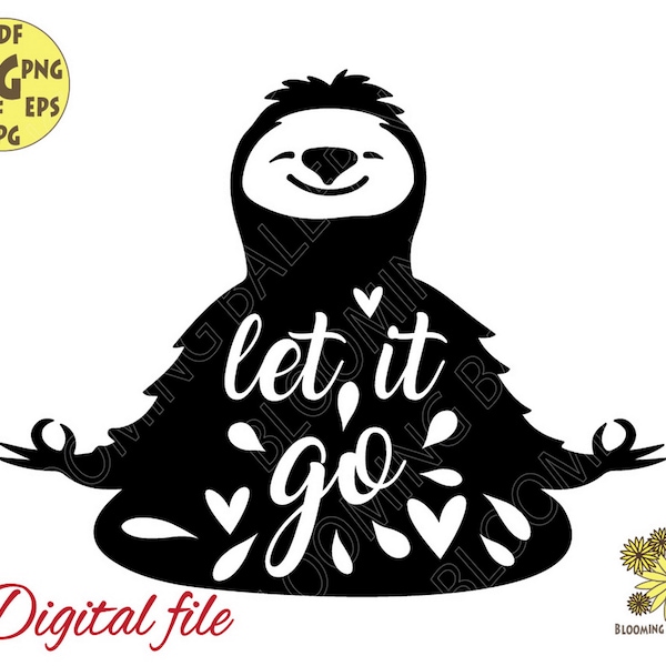 Sloth Yoga Svg - Etsy