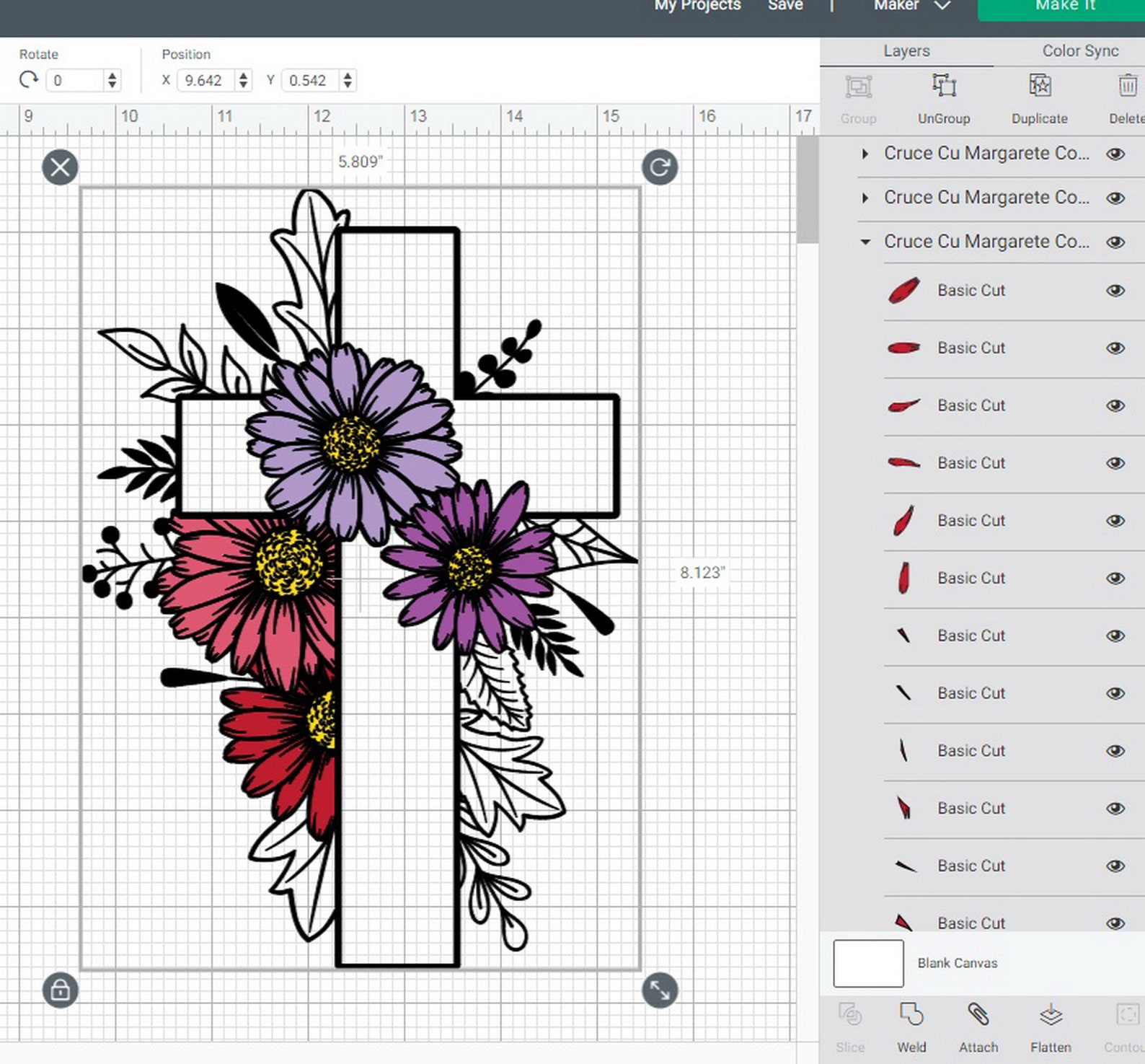 Floral Cross Svg File Cross With Colored Daisies and Leaves | Etsy