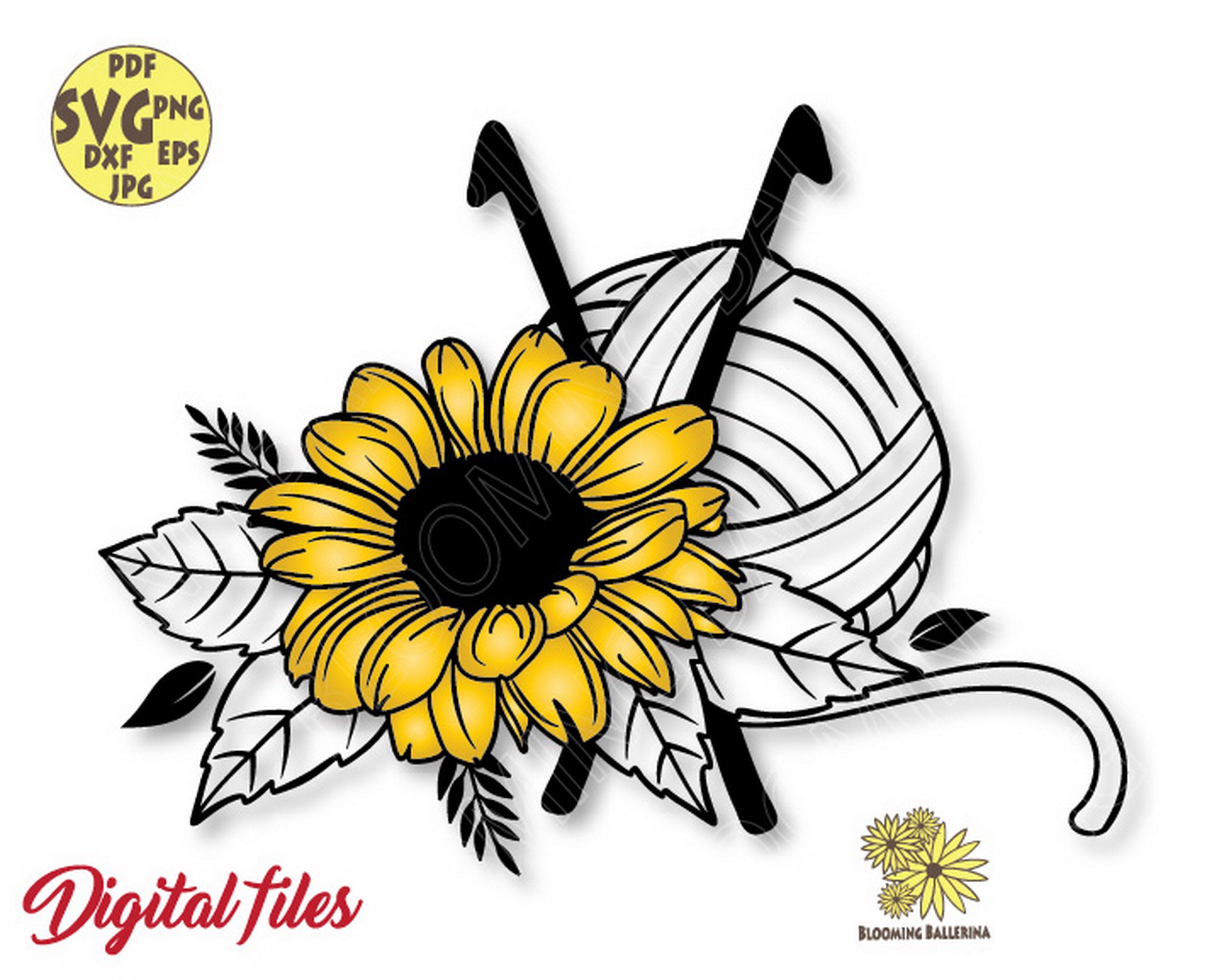 Floral Crochet Svg, Crochet Svg, Flower Crochet Svg, Sunflower Svg ...