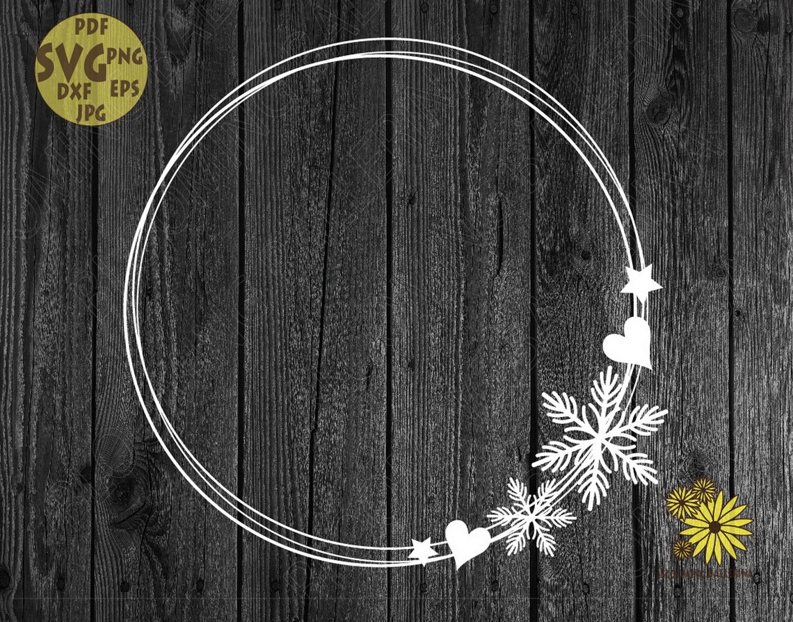 Christmas Monogram Frame Svg Frame Snowflakes Svg Monogram - Etsy