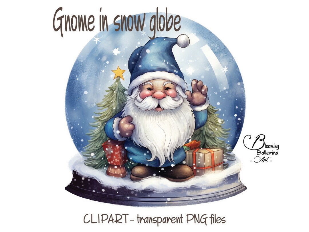 Snow Globe Clipart, Gnome Clipart, Gnome PNG, Christmas Gnome Clipart ...