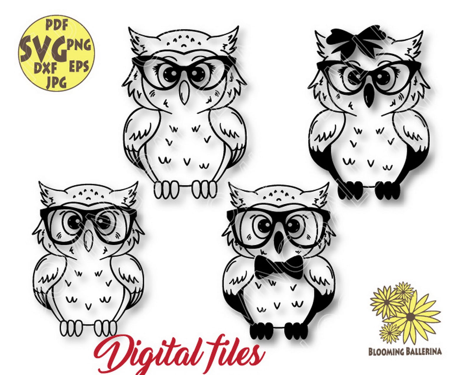 Owls With Glasses Svg File Owl Svg. Owls Svg Owl Svg File - Etsy