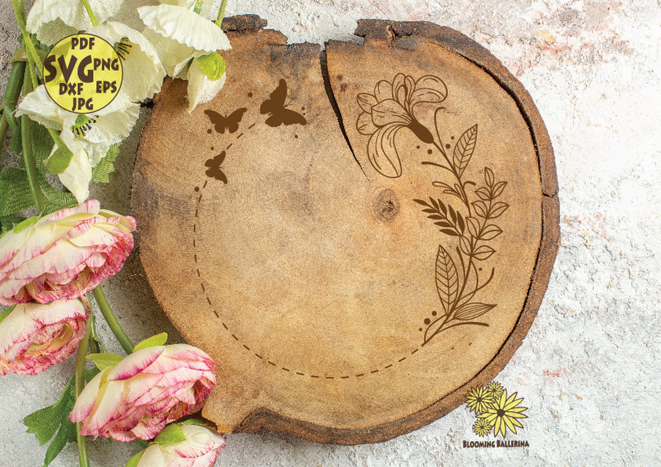 Iris Svg Iris Flower Svg Iris Circle Frame Butterflies - Etsy