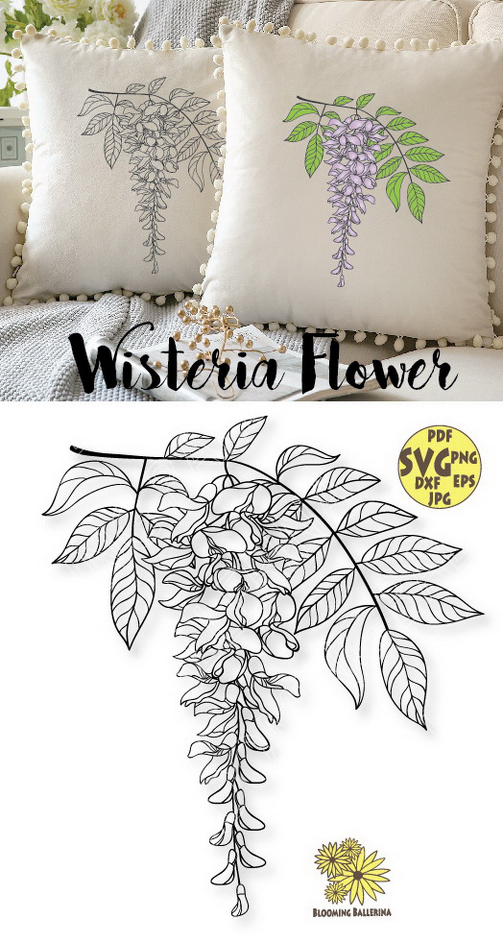 Wisteria Svg Wisteria Flower Svg Wisteria Png Wisteria - Etsy
