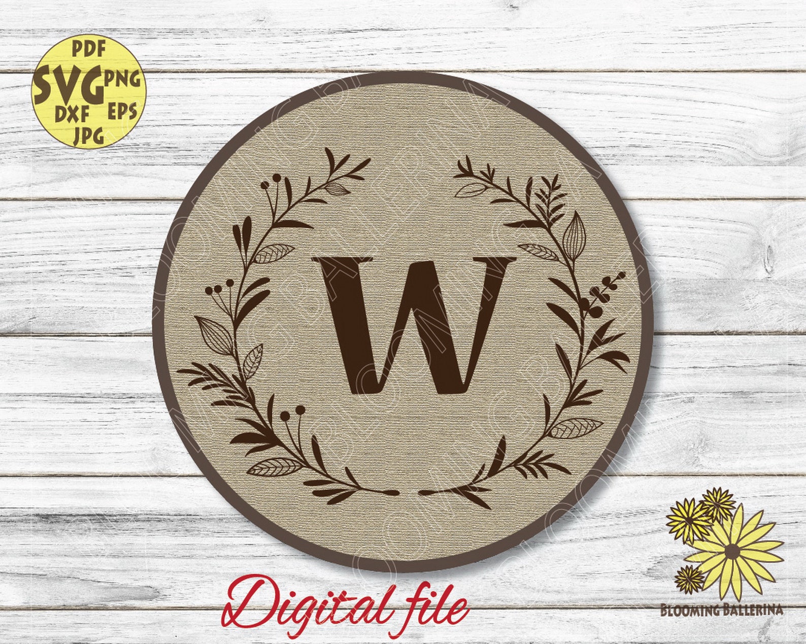 Laurel Alphabet Svg, A to Z Alphabet Laurel Leaf With Initial Monogram ...