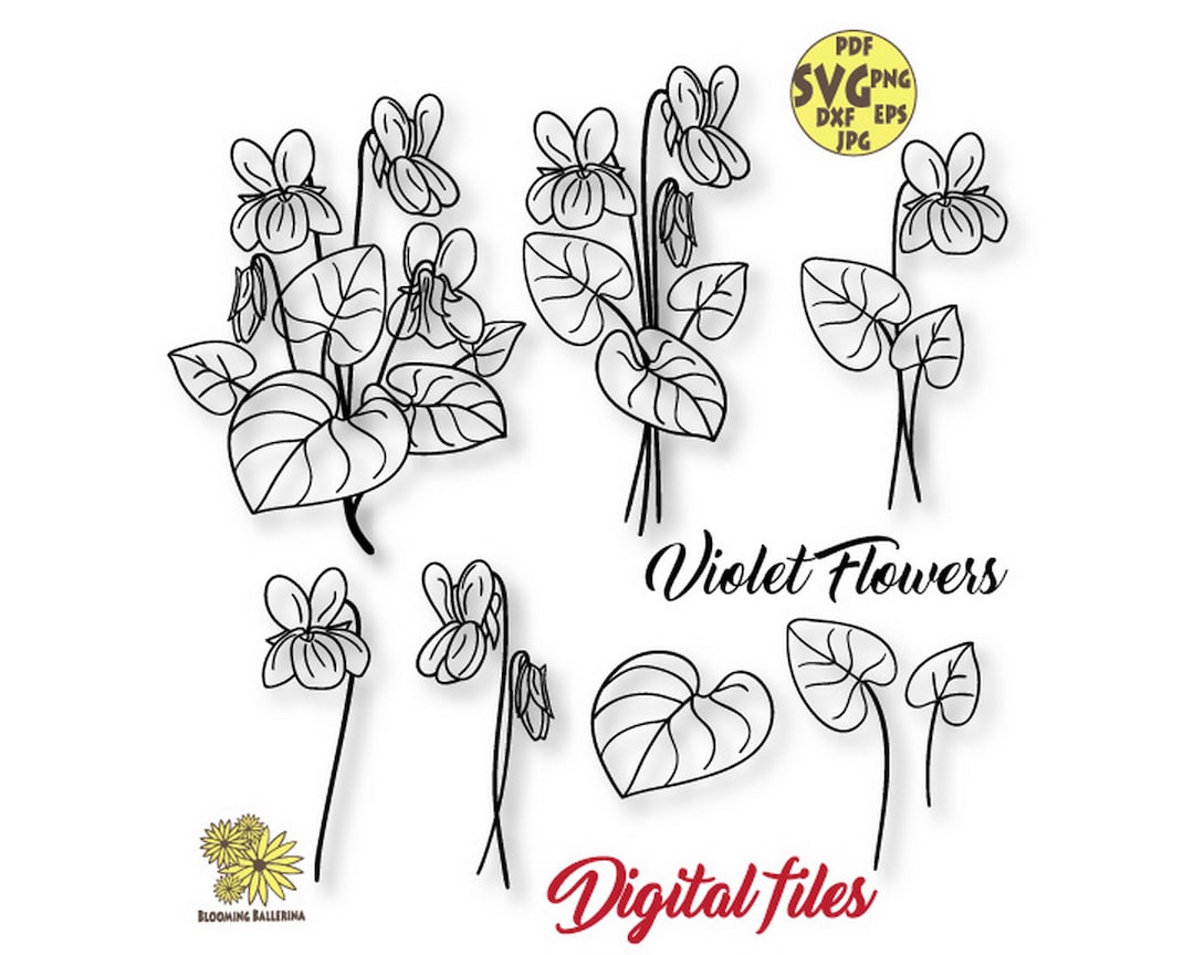 Violet Flower Digital Files, Bundle Flowers Svg, Pansy Svg, Violets Svg ...