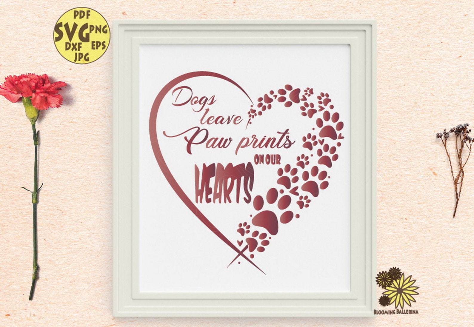 Dogs Leave Paw Prints on Hearts Svg File Dog Paw Svg Dog Mom - Etsy