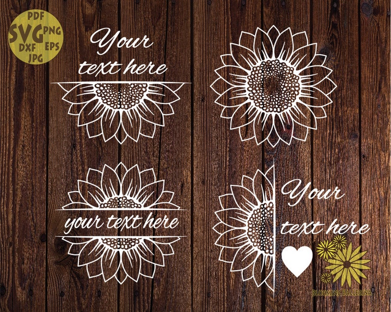 Sunflower Monogram Svg Floral Svg Sunflower Svg Monogram | Etsy