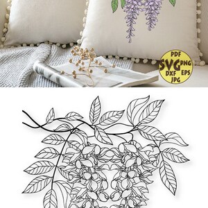 Wisteria Svg, Wisteria Clipart, Wisteria Flower Branch Svg, Spring Svg ...