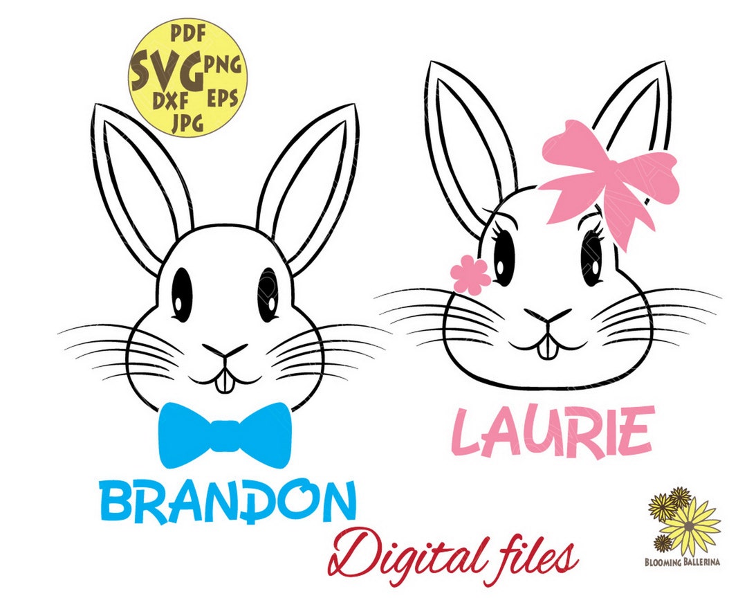 Bunnies Svg, Girl Bunny, Boy Bunny, Rabbit Vector, Bunny Ears, Bunny ...