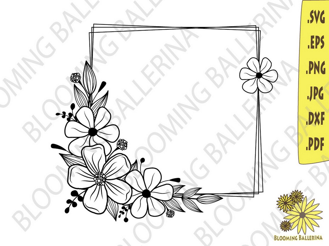 Bundle Floral Borders Svg Hexagonal Round Oval Rectangular - Etsy