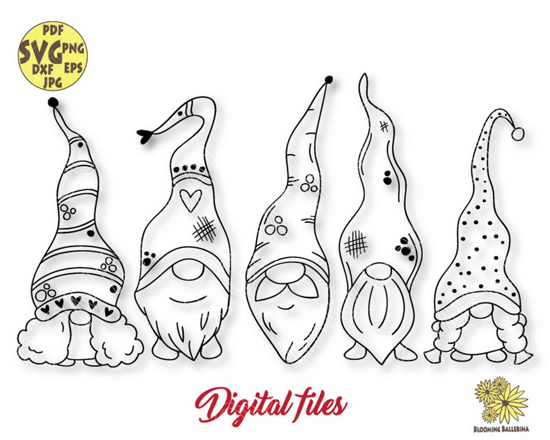 Bundle Gnomes Svg File, Gnome SVG, Cute Garden Gnome SVG, Nordic Gnome ...