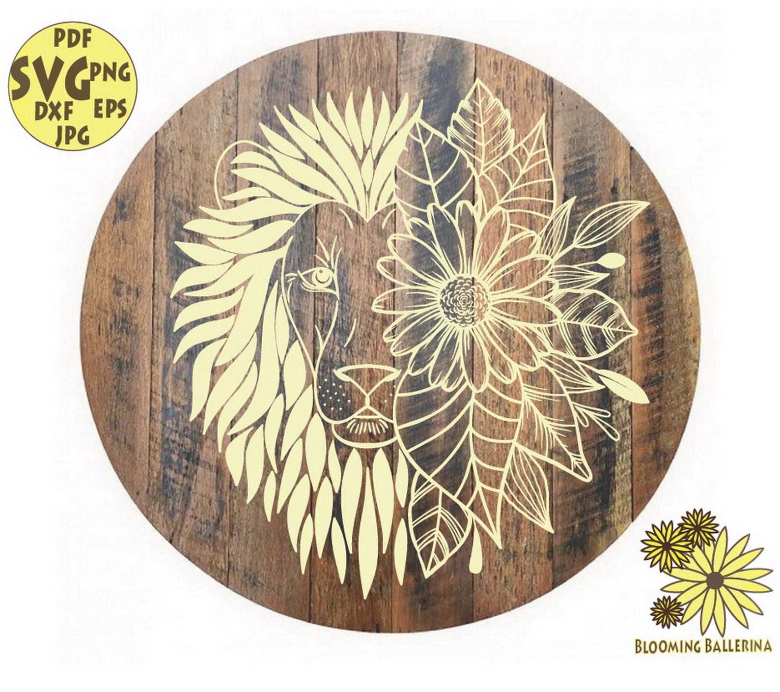 Floral Lion Svg Lions Bundle Digital Flower Lion Face | Etsy