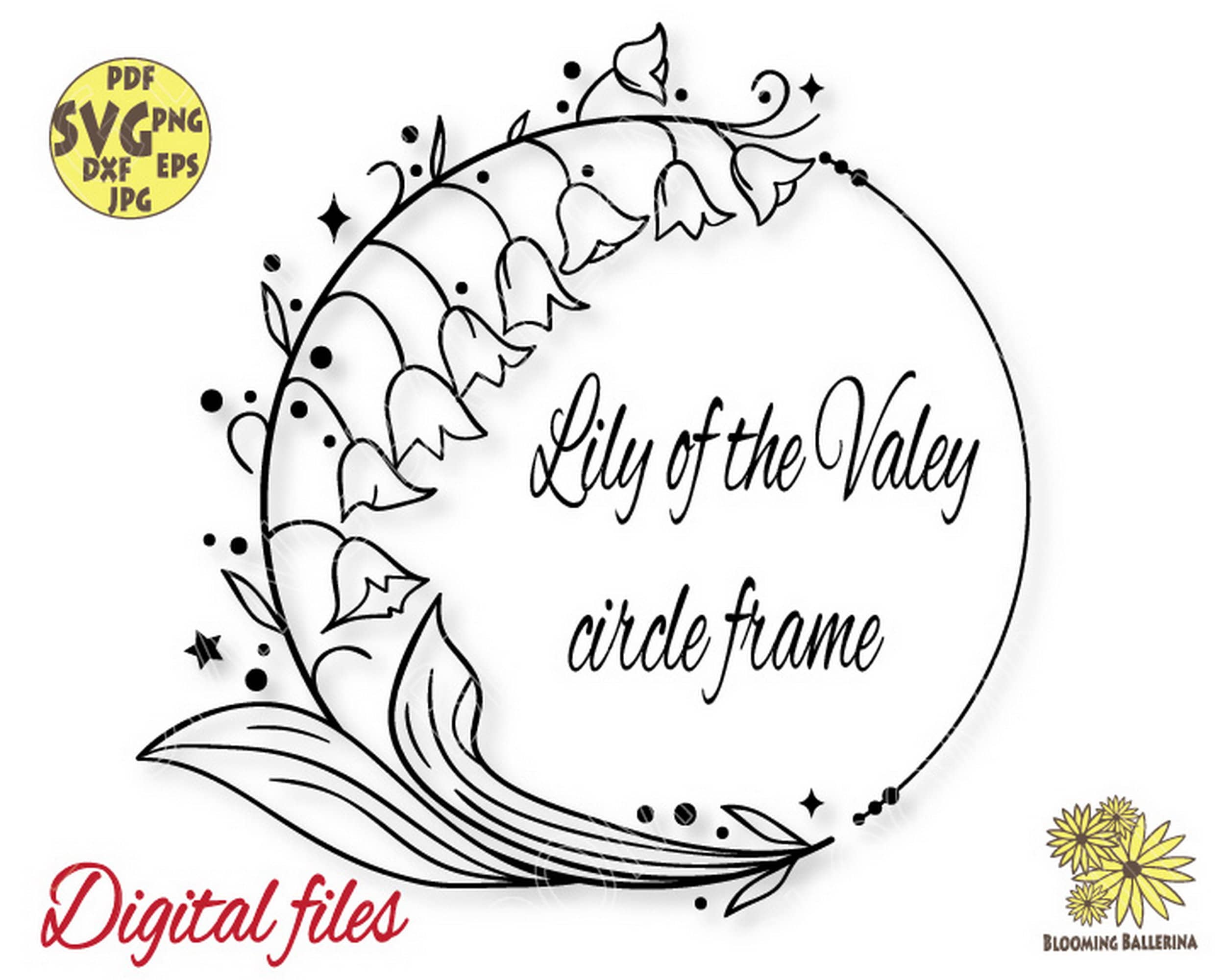 Lily of Valley Frame Svg File Lily of Valleylily of the | Etsy
