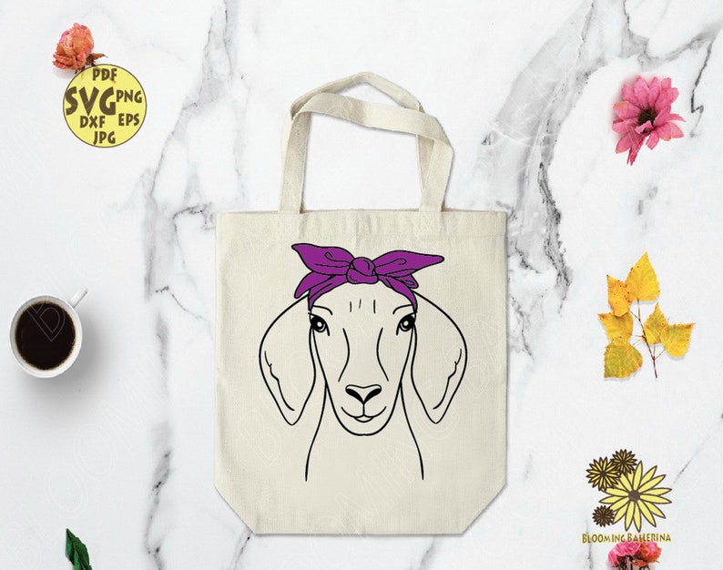 Goat Svg Goat With Red Bandana Svg Animal Bandana Svg | Etsy
