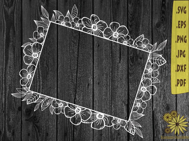 Flower Frame SVG, Wreath SVG File, Flower Wreath Svg, Flower Monogram ...