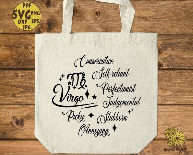 Virgo Svg File, Virgo Positive and Negative Personality Traits Svg File ...