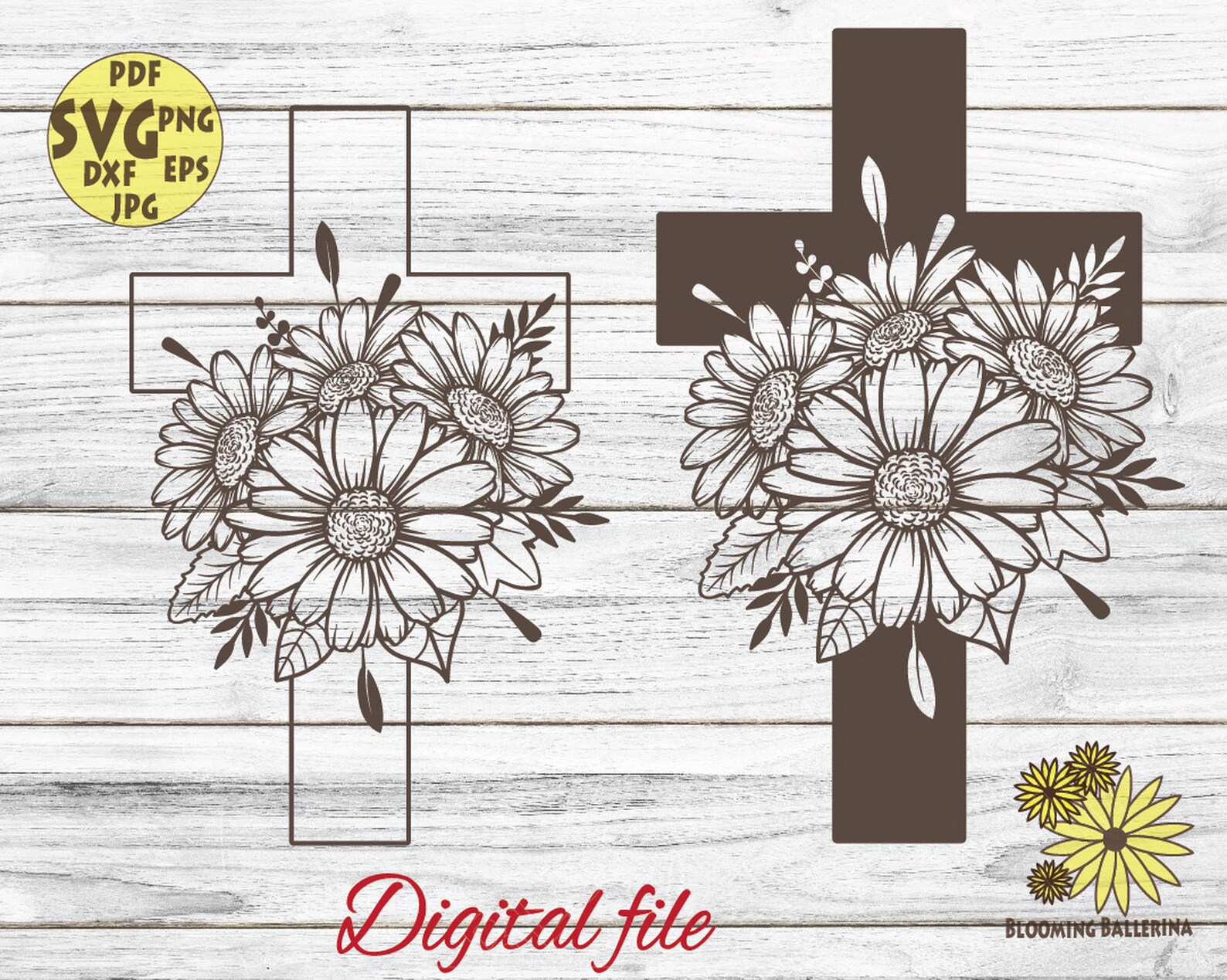 Floral Crosses Svg, Cross Svg, Christian Svg, Crosses Svg, Floral Svg ...