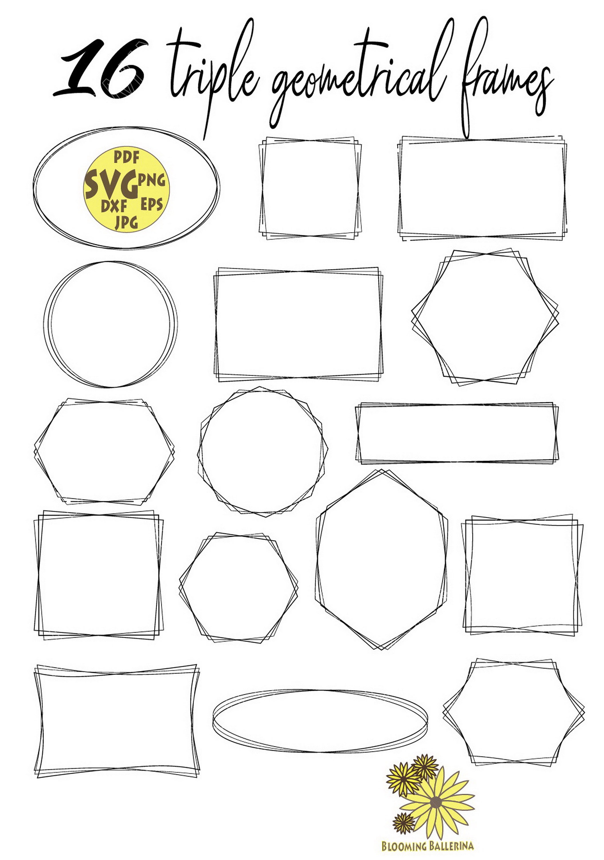 16 Frames Svg Bundle Circle and Round Frame Svg Rectangular | Etsy