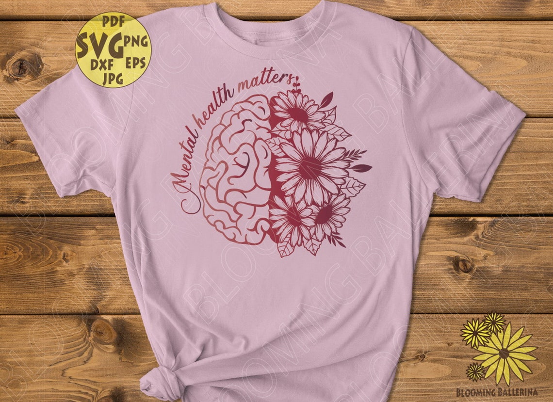 Daisy Svg Flower Mental Health Matters With Human Brain - Etsy