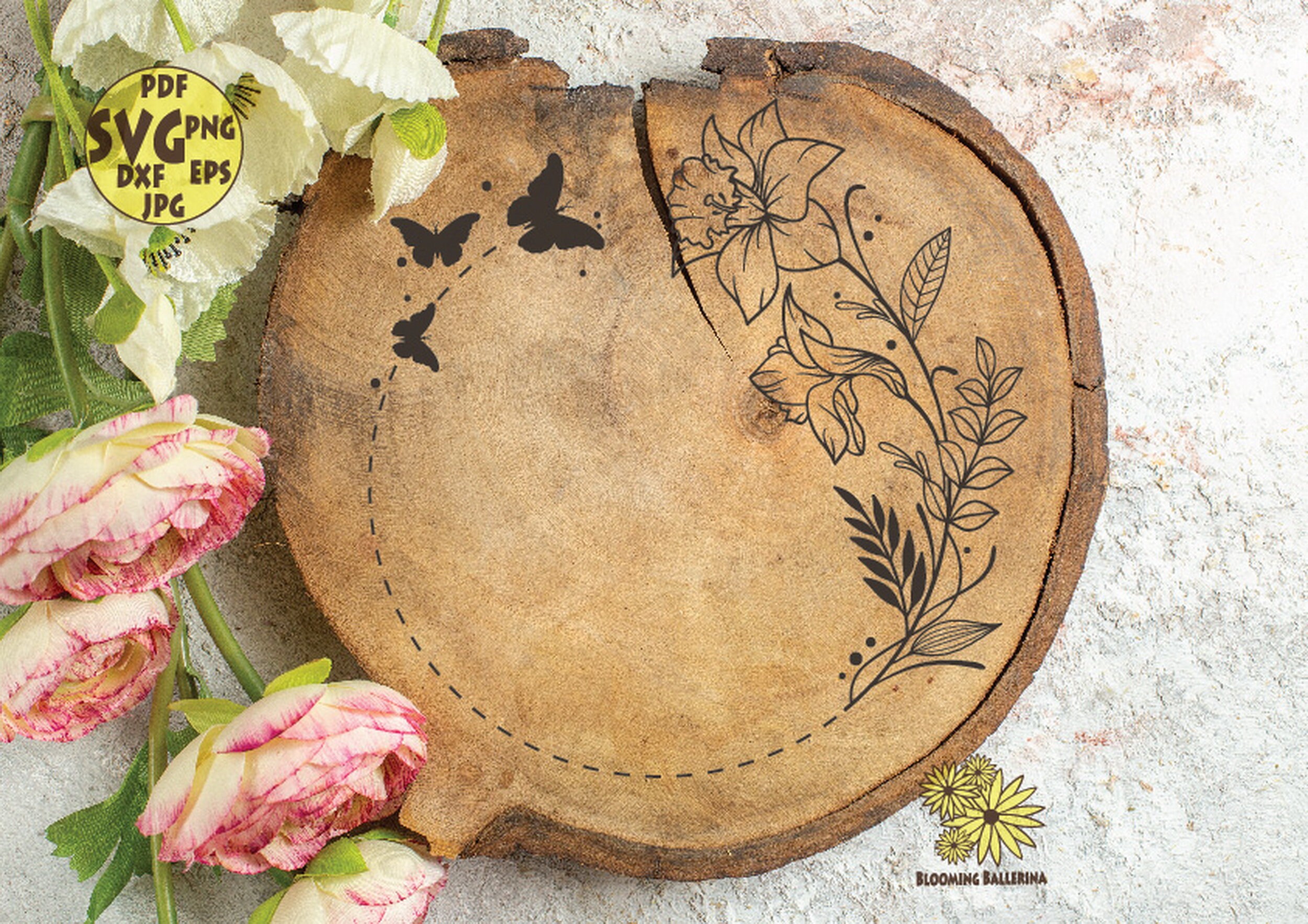 Narcissus Svg Narcissus Flower Circle Frame Svg Birth Flower - Etsy