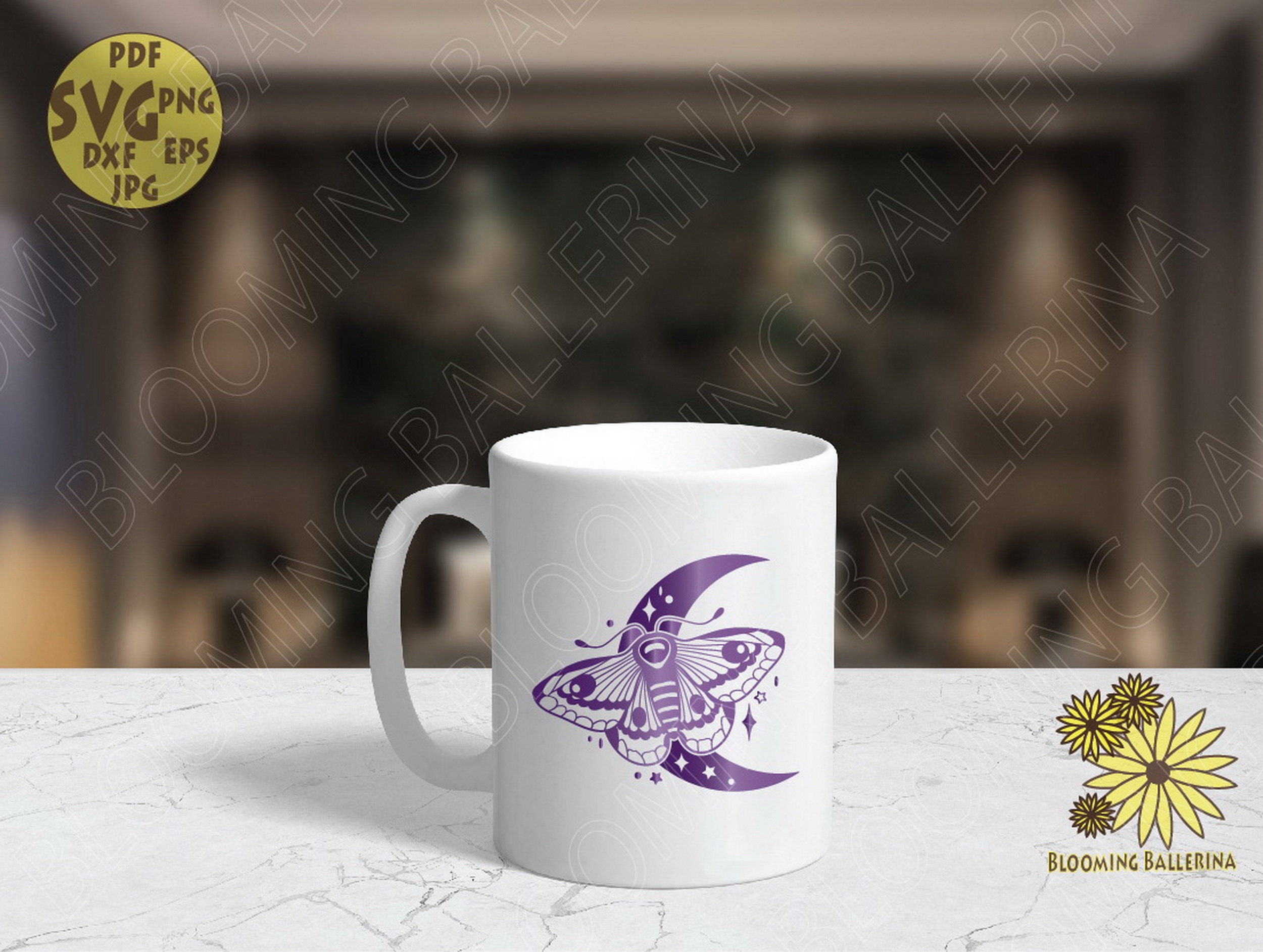 Magic Artwork With Moon and Moth Svg File Celestial Svg - Etsy