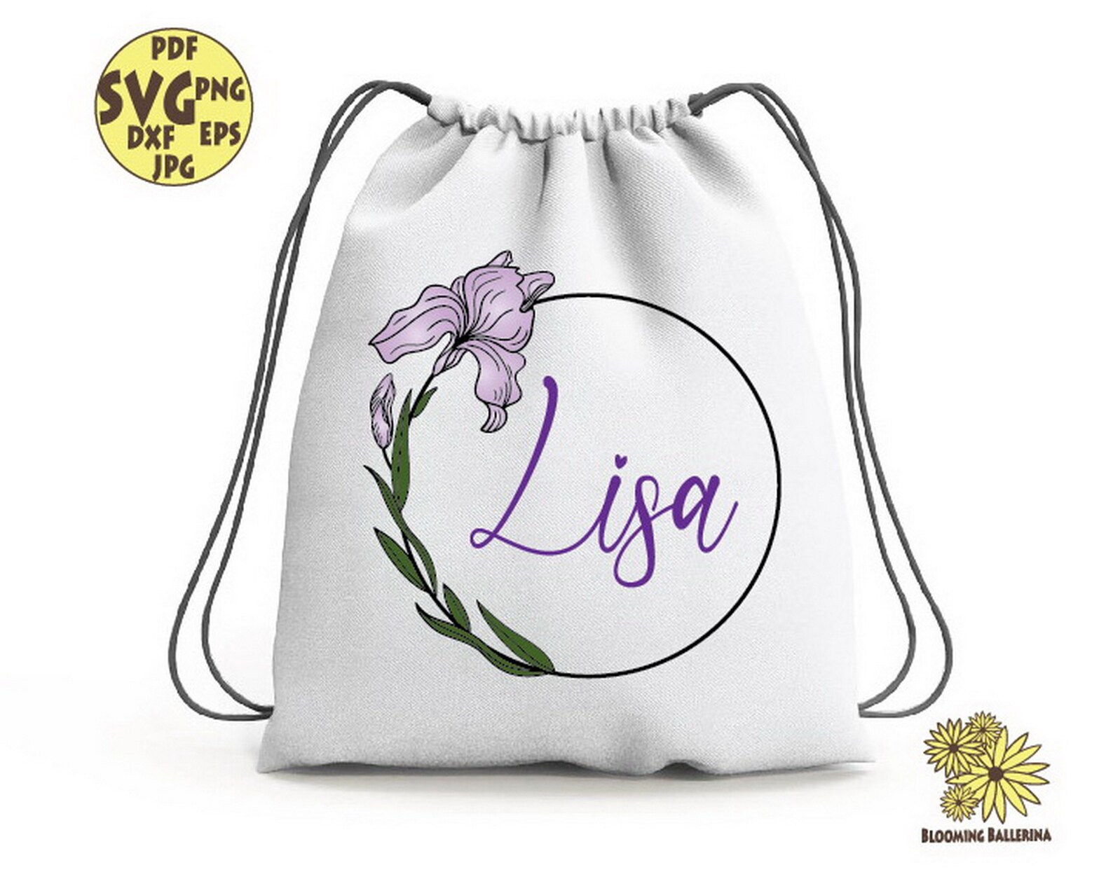 Iris Round Frame Svg File Iris Svg Iris Flower Svg February - Etsy