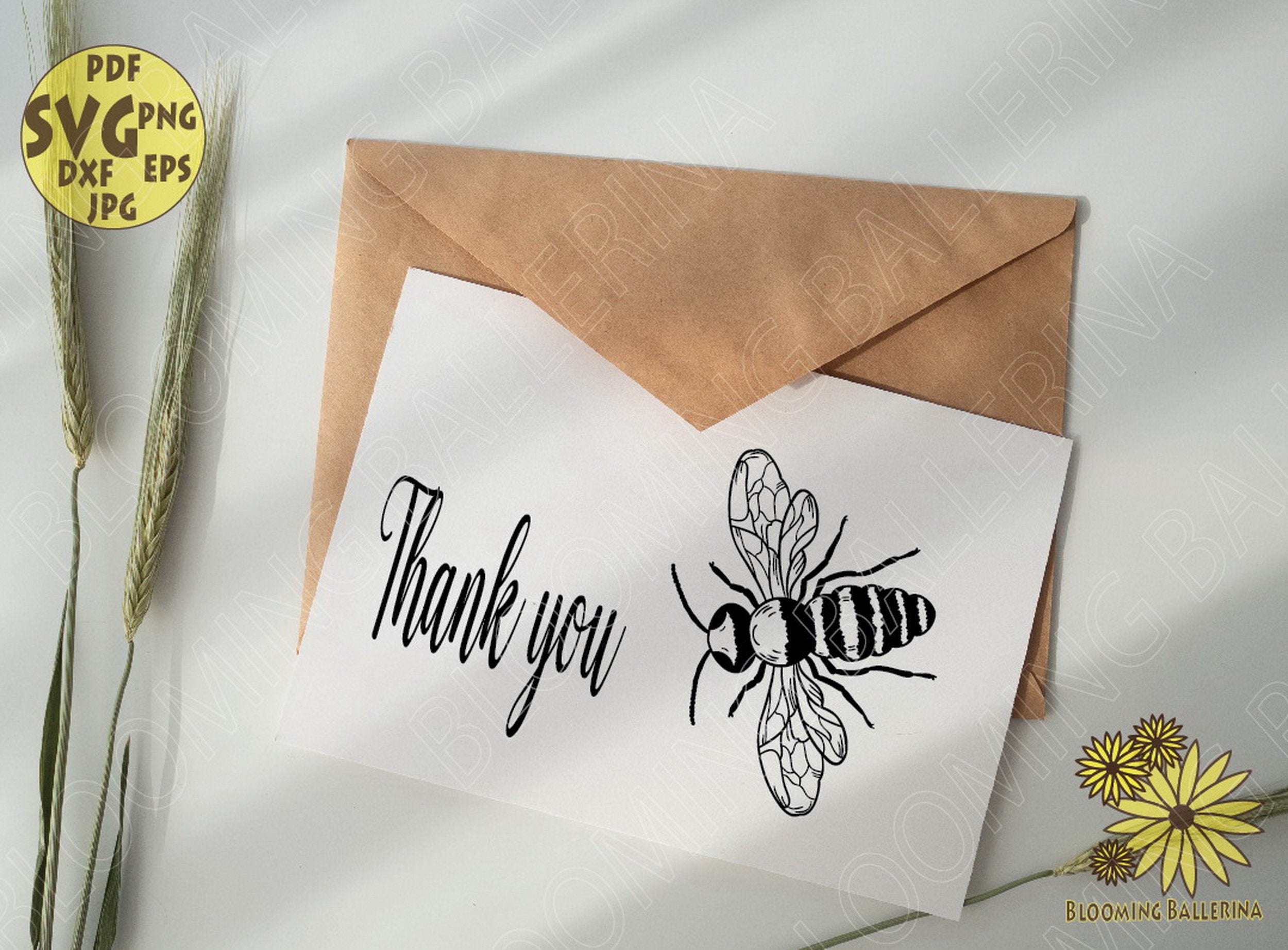 Flower Bee With Daisy Buds and Leaves Svg File Bundle Bees | Etsy