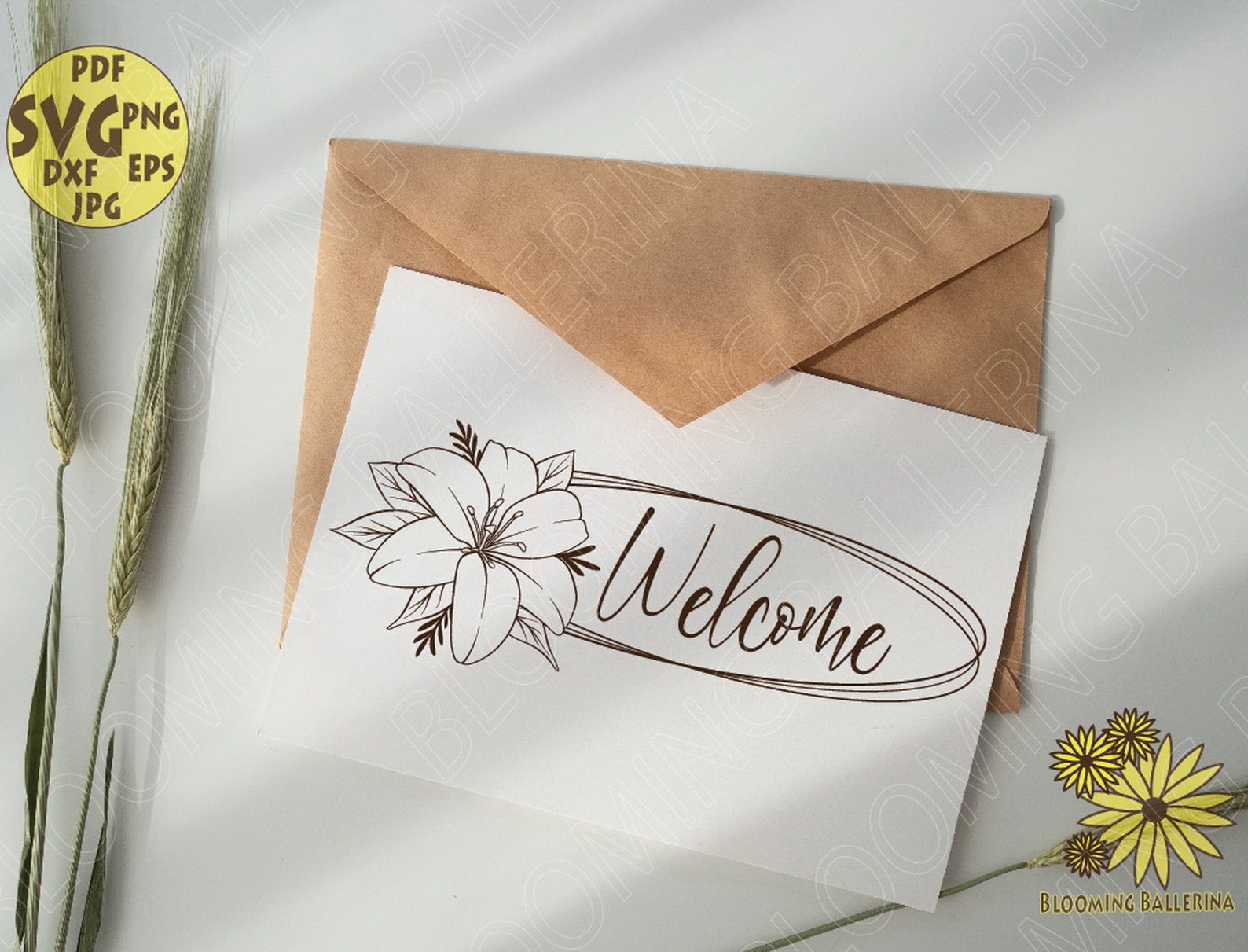 Lily Frames Svg Gentle Botanical Frame Svg Rectangular - Etsy