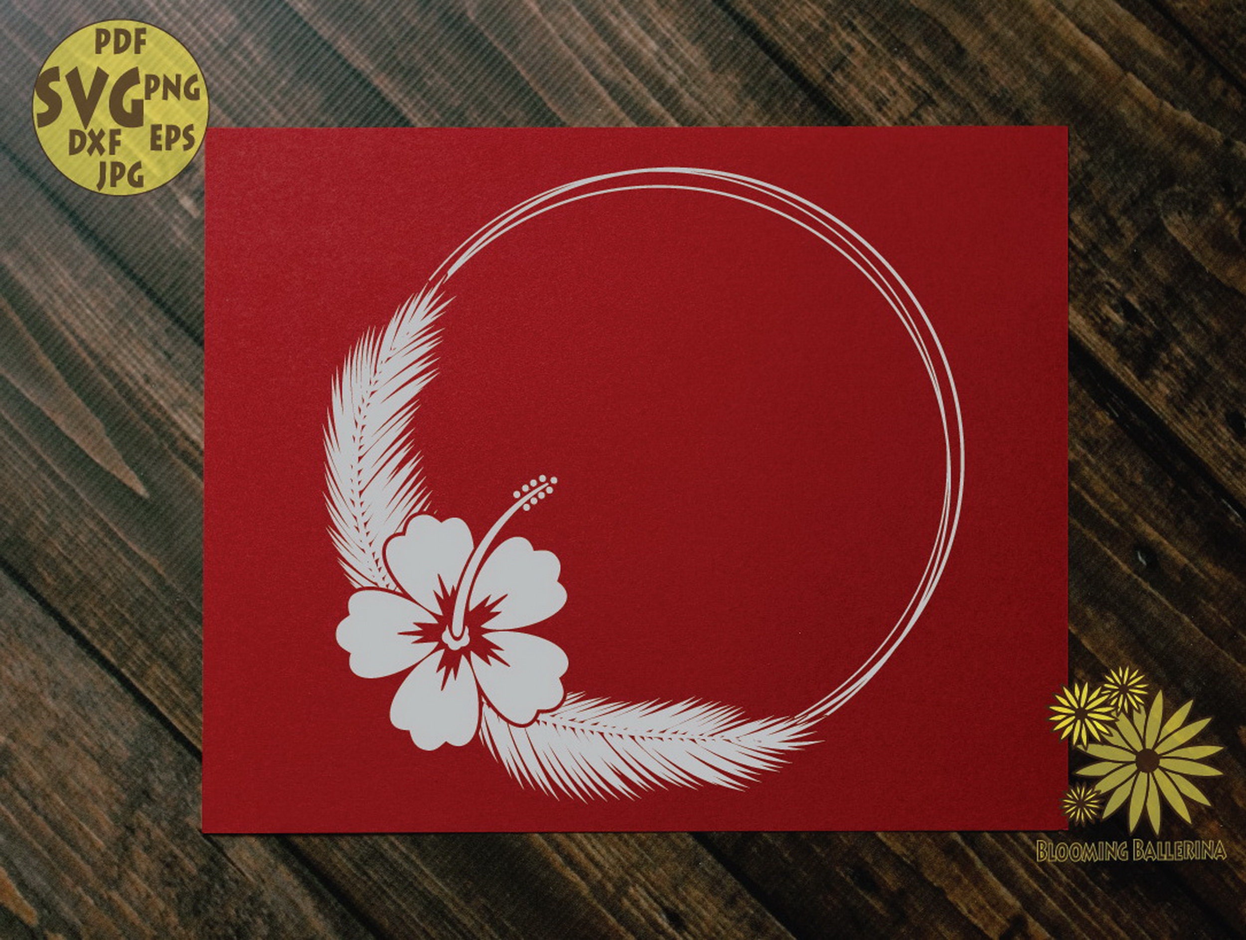 Hibiscus Svg Tropical Svg Geometrical Frames Svg Frame Svg | Etsy