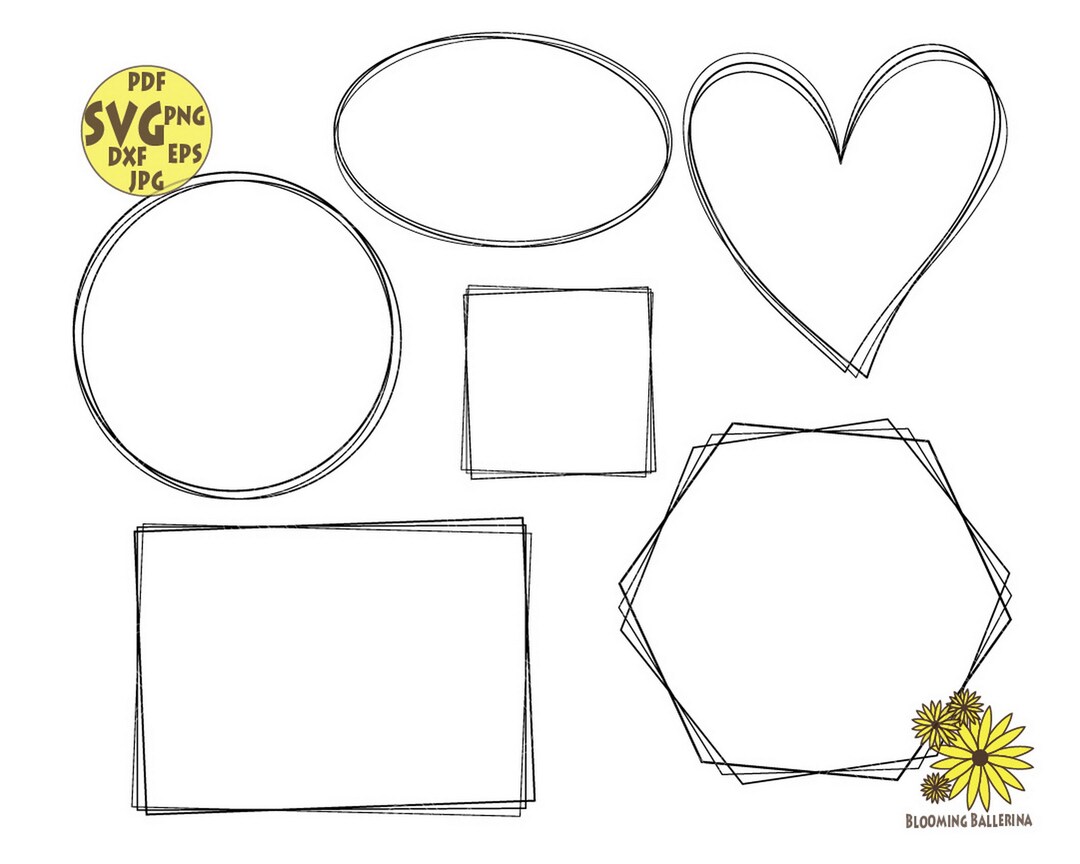 Frame Svg Bundle, Round Frame Svg, Rectangular Frame SVG, Heart Shape ...