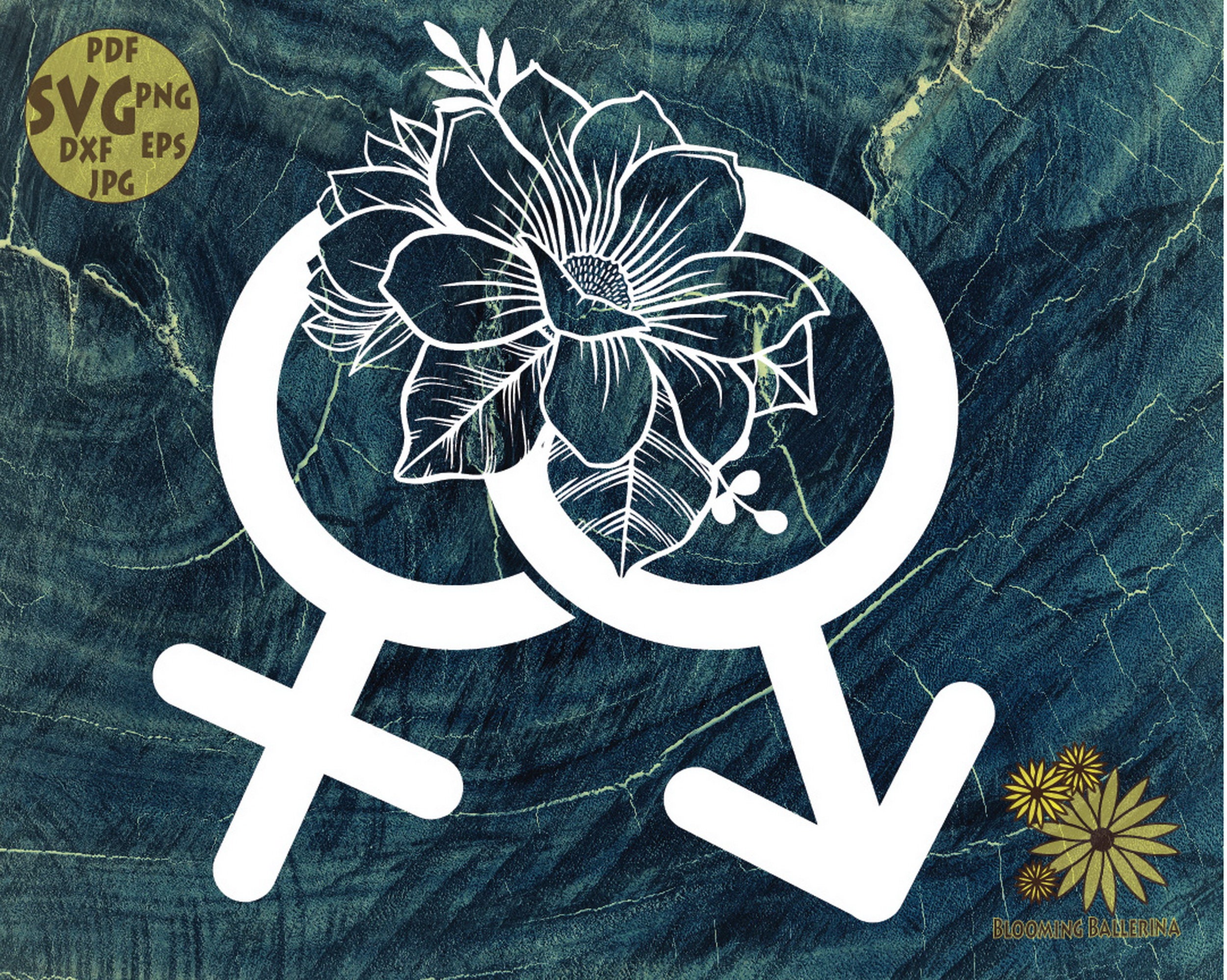 Floral Gender Signs Svg Magnolia Svg Female Symbol Svg Men - Etsy