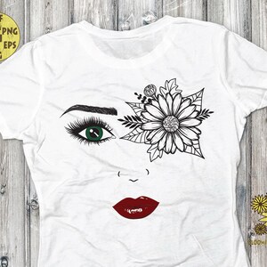 Floral Eye Svg, Floral Svg, Eye Svg, Lips Svg, Lip Face Eyelashes SVG ...