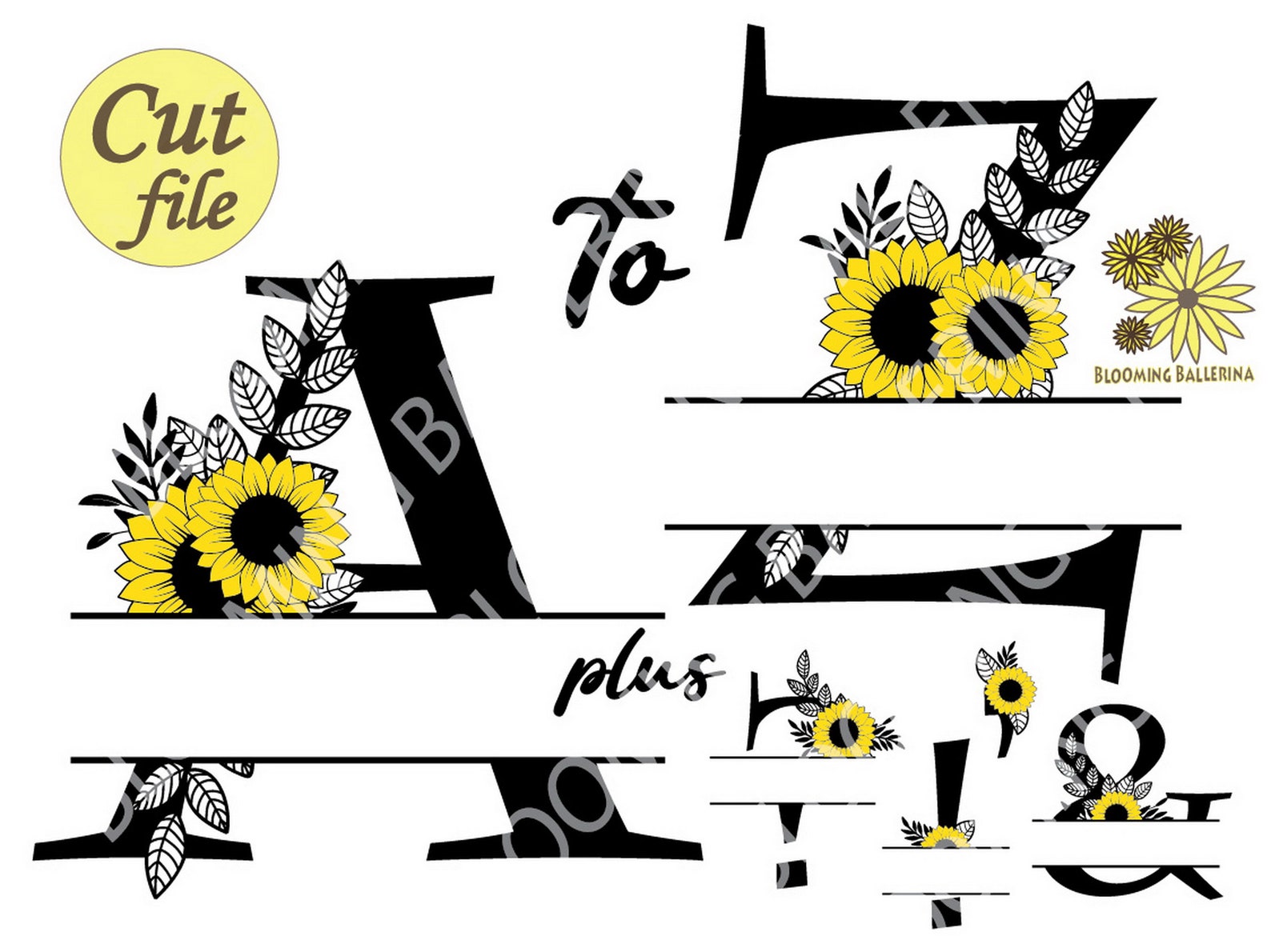 30 Sunflower Monogram Letters SVG Floral Alphabet Svg Flower - Etsy