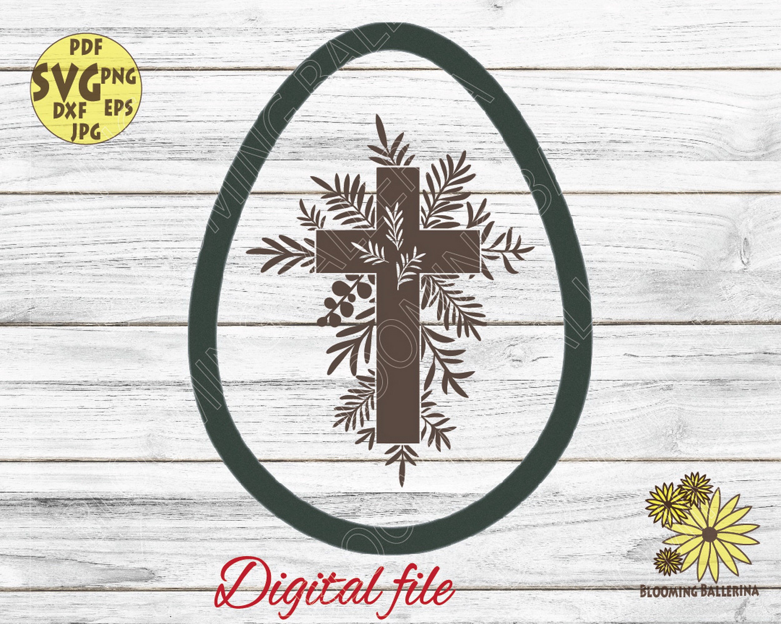 Cross Leaves SVG Leaf Cross SVG File Cross Laurelreligious | Etsy