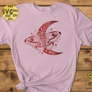 Magic Artwork With Moon and Moth Svg File, Celestial Svg, Magic Svg ...
