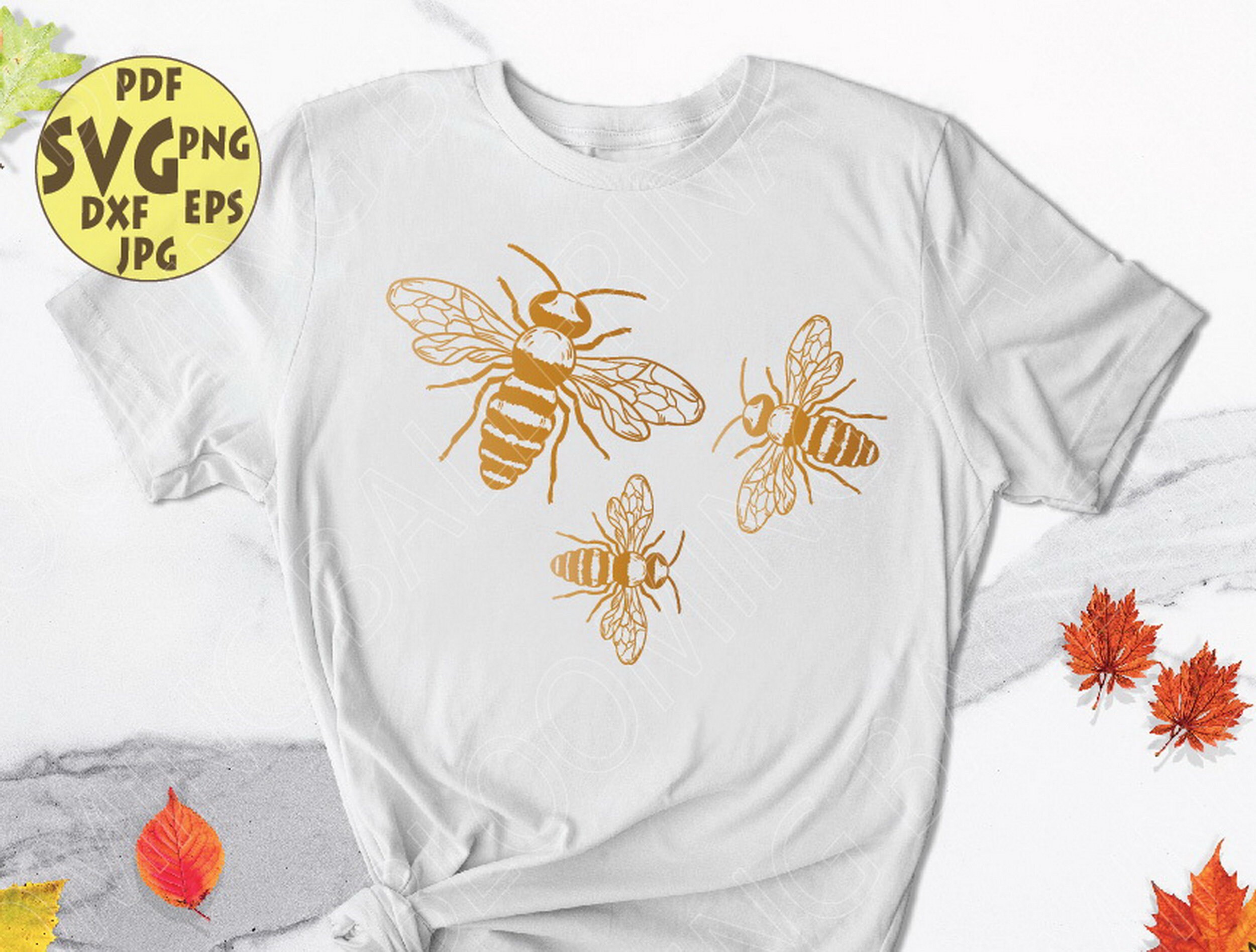 Flower Bee With Daisy Buds and Leaves Svg File Bundle Bees - Etsy