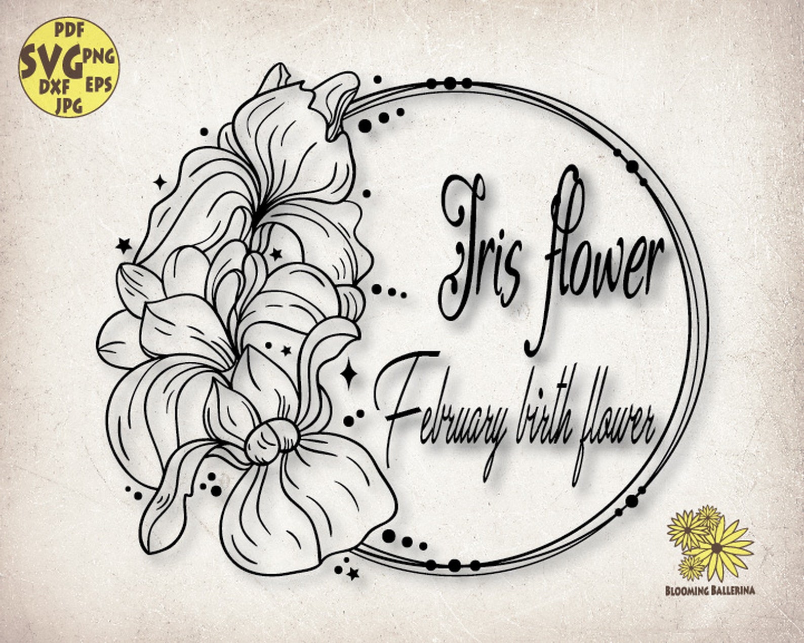 Flower Frame Svg Floral Frame Svg Iris Frame Svg Iris Svg - Etsy